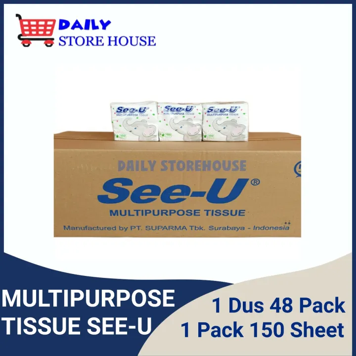 1 Dus Tissue See-U Multipurpose Gajah Tisu Pop Up | Lazada Indonesia