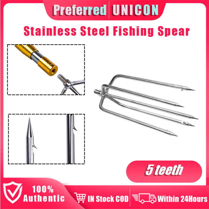 Stainless Steel Barbs 5 Prong Fishing Spear 1.5m Harpoon Spear Rod for ...