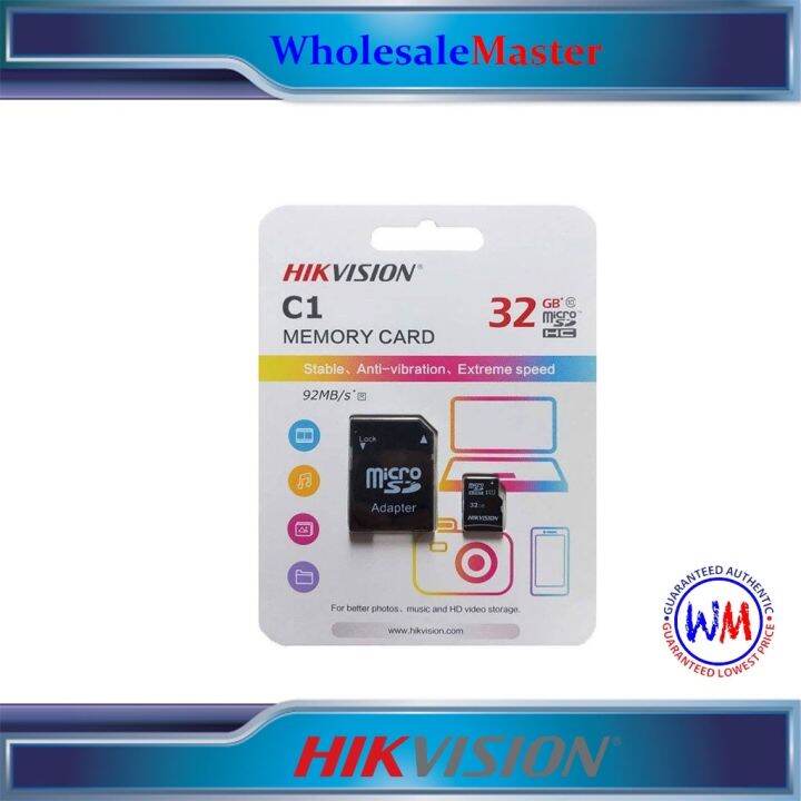 Hikvision Micro SD SDhC UHS-I Class 10 92Mb/s with Adapter HS-TF-C1(STD) 32GB | Lazada PH