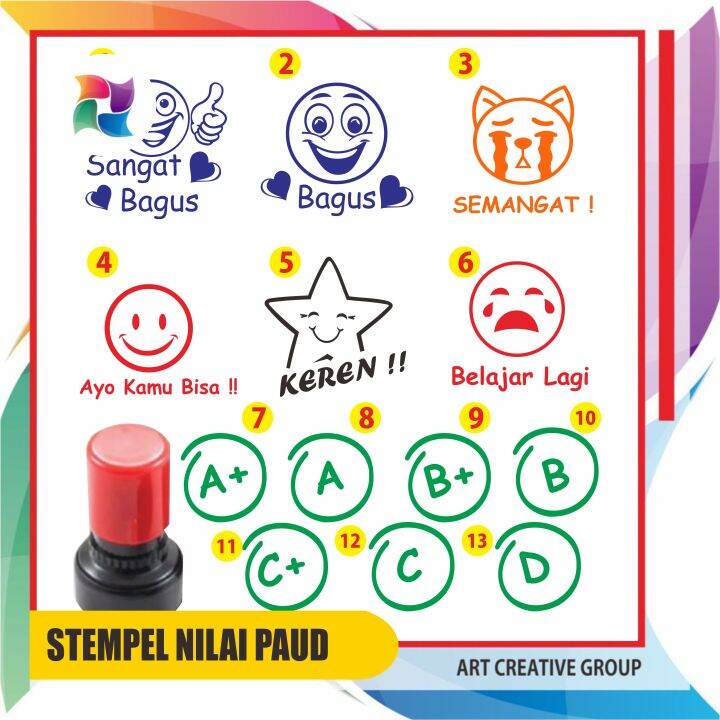 STEMPEL PENILAIAN / STEMPEL LUCU/ STEMPEL UNIK/ STEMPEL ANAK/ STEMPEL ...