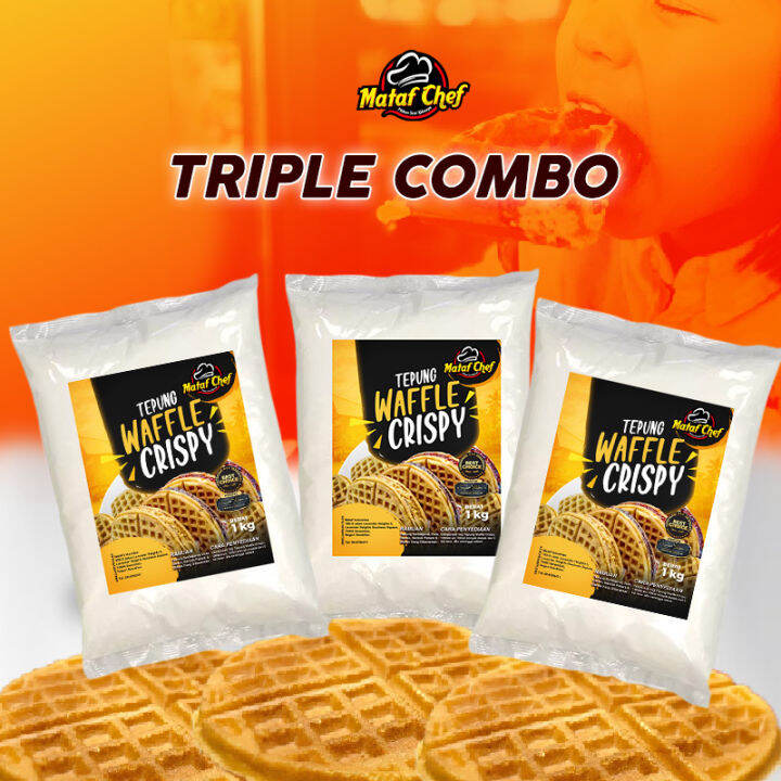 TRIPLE COMBO 3 Tepung Waffle 1kg x 3 | Lazada