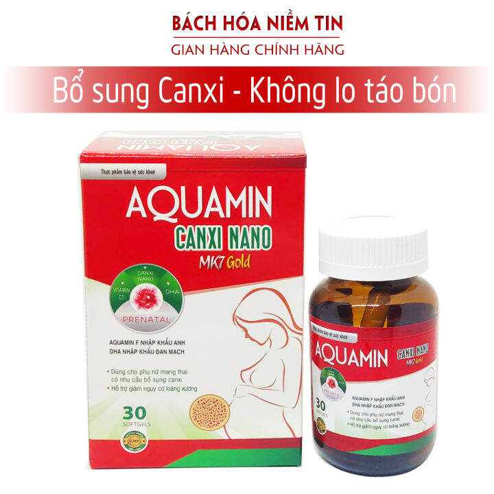 Combo 2 hộp Viên Uống Bổ Sung Canxi, Aquamin Canxi Nano MK7 Red Vitamin D3, Vitamin K2 Phát ...