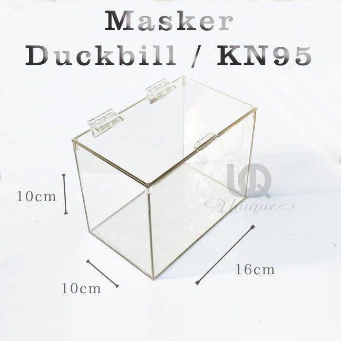 Box Masker KN95 Akrilik - Kotak Mask Duckbill Storage Wadah Acrylic ...