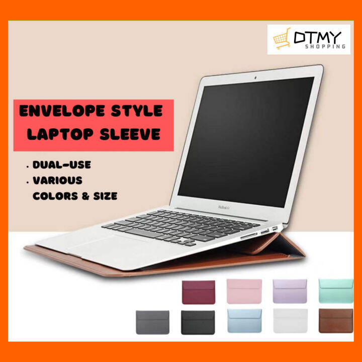 (2in1)Laptop Stand Bag Leather Sleeve Case Stand portable foldable case ...