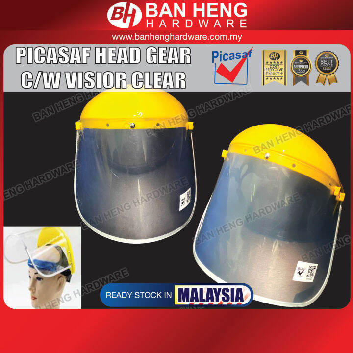 PICASAF HEAD GEAR C/W VISOR CLEAR / CLEAR SAFETY FACE SHIELD | Lazada