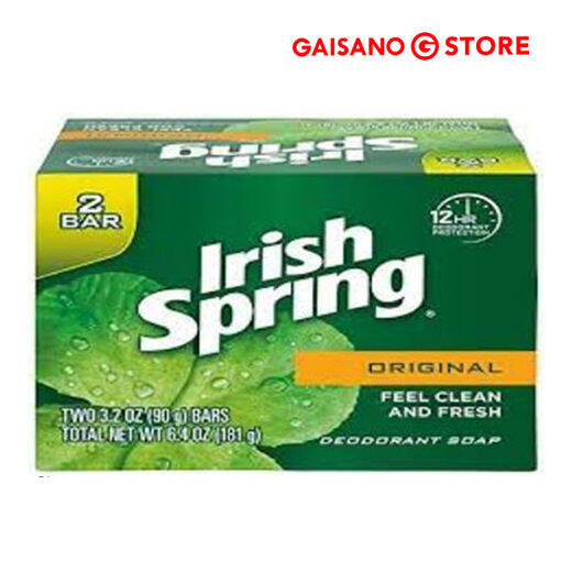 Irish Spring Deodorant Soap Original 2 bars 181g | Lazada PH