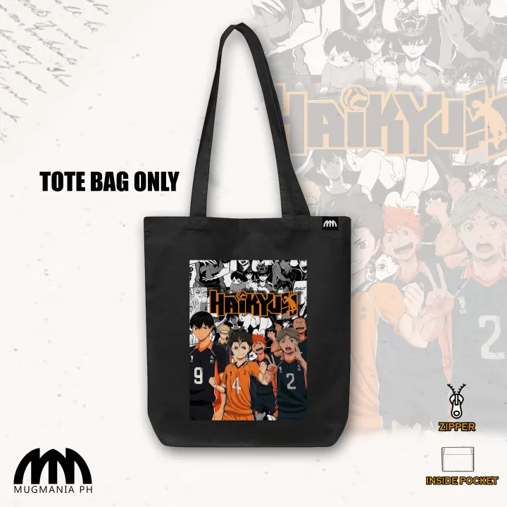 Haikyuu - Mugmania - Black Tote bag Only (With Zipper) | Lazada PH