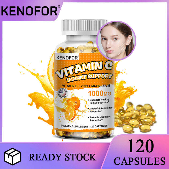 Vitamin C Immune Support Supplement, Boosts Collagen Production, Powerful Antioxidant Properties ...
