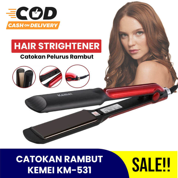 Catokan Rambut KEMEI KM-531 Catok Rambut 2in1 Lurus dan Keriting Hair ...
