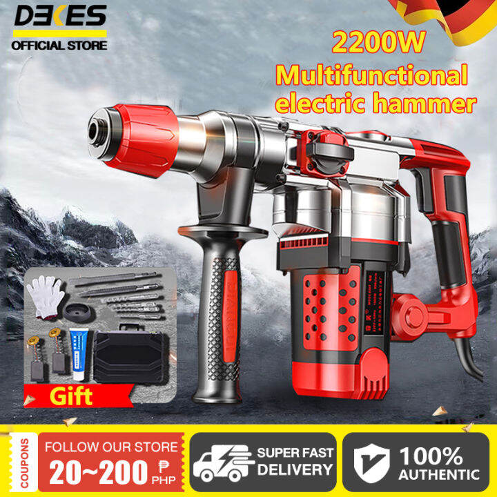 DEKES 1400W Industrial Rotary Hammer with Light Chiseling capability ...