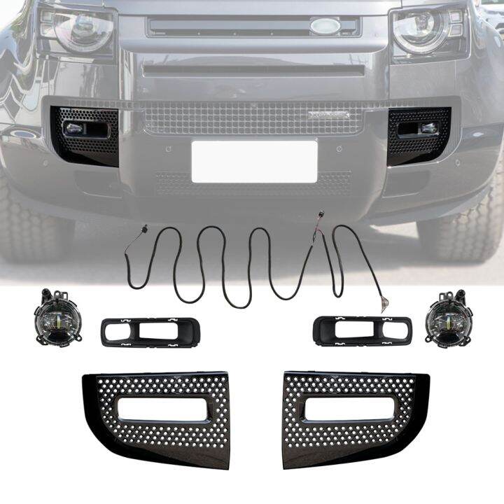 1 Set Car LED Fog Lights Kit Daytime Running Light Fog Lamp Cover With ...