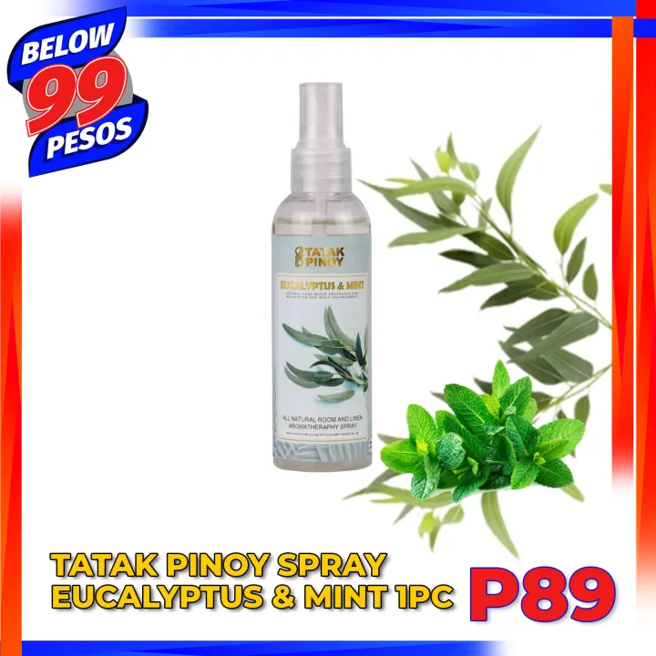 Below99pesos 1pc TATAK PINOY Natural Positive Essence Eucalyptus and Mint Room Spray, Natural ...