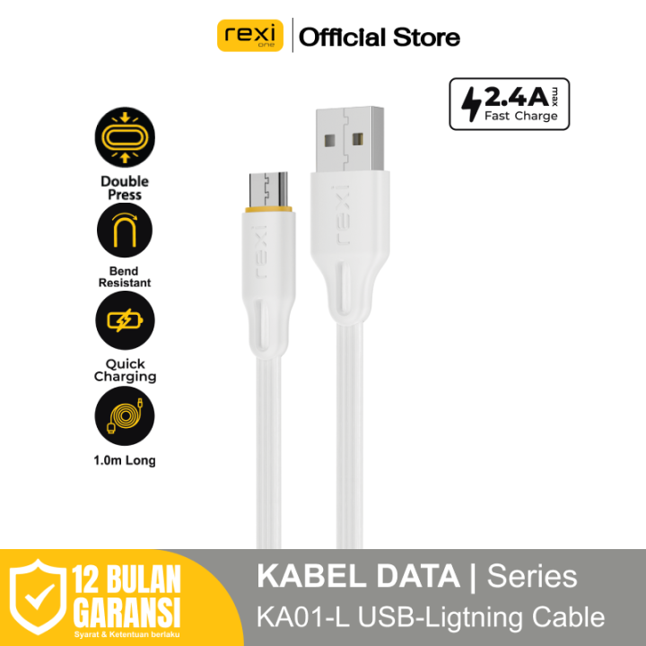 rexione Kabel Data Lightning 2.4A Fast Charge KA01-L | Lazada Indonesia
