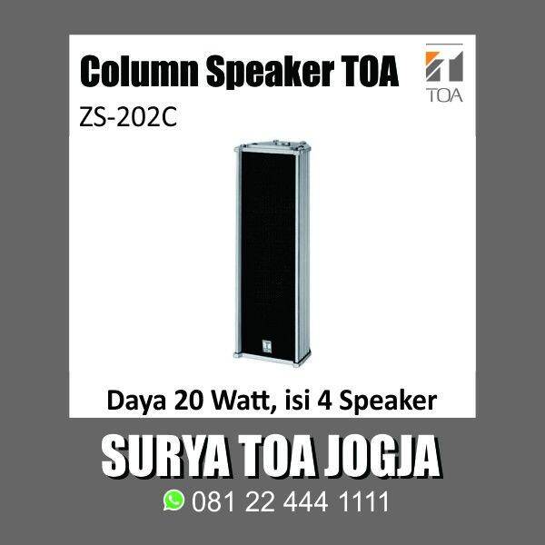 Column Speaker TOA ZS-202 C ZS 202 202C 20 Watt W 20W Besi isi 4 untuk Mushola Masjid Mesjid ...