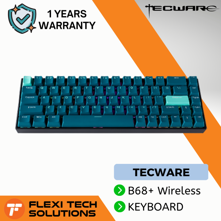Flexi Tech TECWARE B68+ Wireless Mechanical Keyboard Black 68-keys / 65 ...