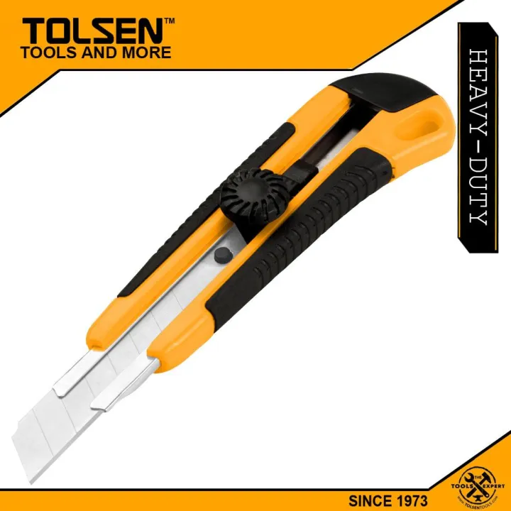 Tolsen Snap-off Blade Cutter Knife (18x100mm) ABS+TPR Handle 30018 ...