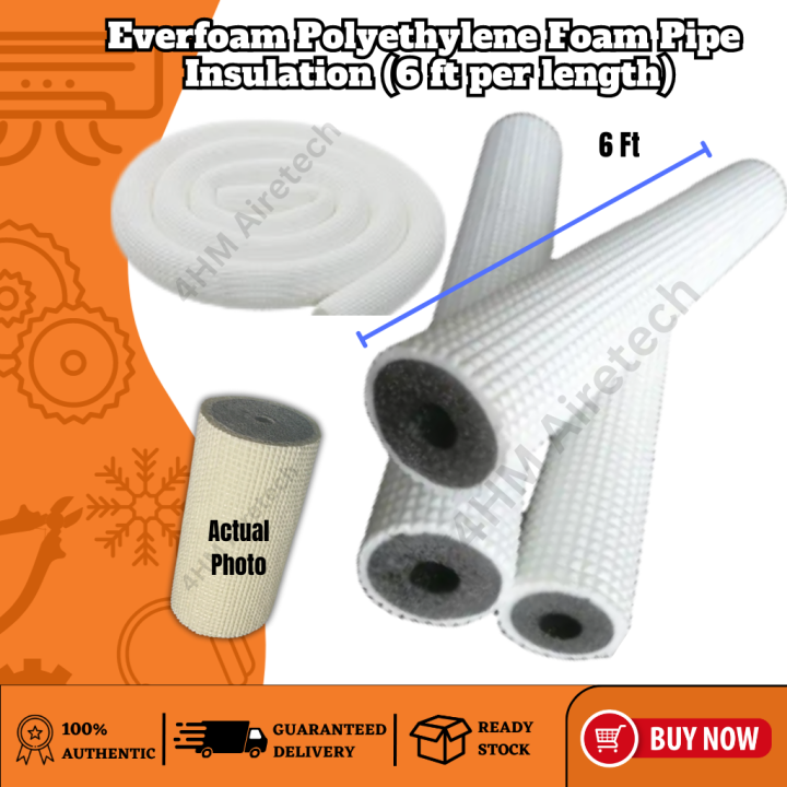 FOURHMC Rubber Insulation White 3/8 Thick Everfoam for Aircon 6ft ...