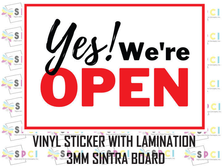 YES! WE'RE OPEN SIGNAGE | Lazada PH