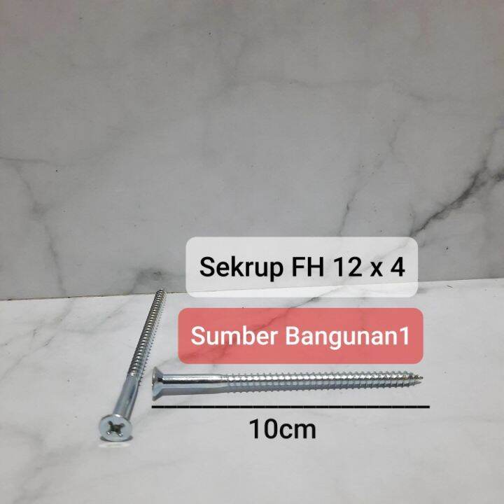 Sekrup FH 12 x 4" putih 10cm skrup panjang 10 cm 4 inch | Lazada Indonesia