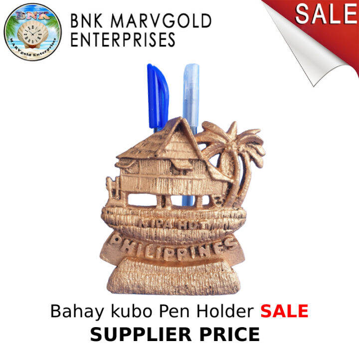 Native design Pen holder Philippines Bahay kubo and Bangka home decor ...