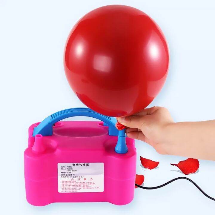 Mini Electric Balloon Air Pump Portable Double Nozzles Birthday Wedding ...
