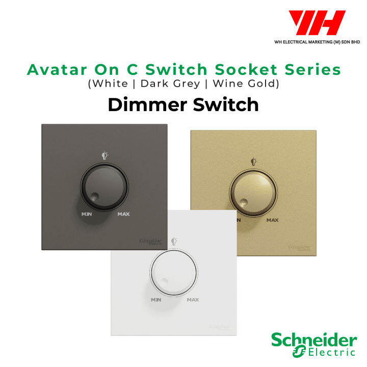 Schneider Electric Avatar On C Dimmer Switches (White/Dark Grey/Wine ...