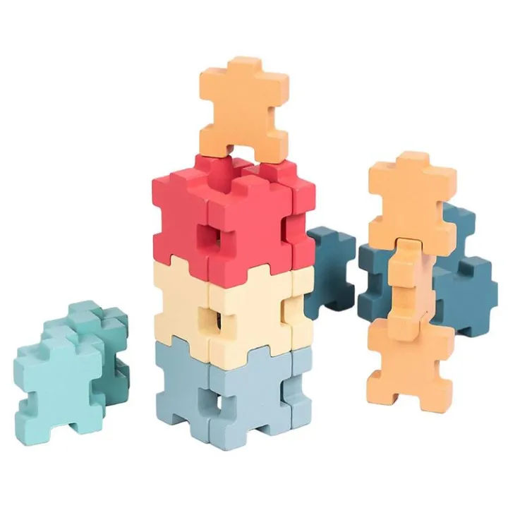 Montessori Wooden Toys Stacking Block Toy Balancing Building Blocks ...