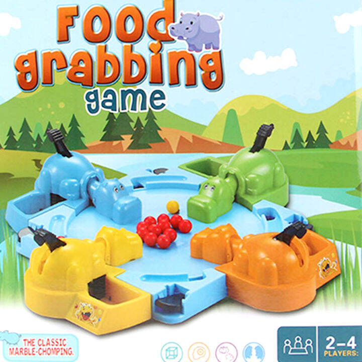 Microgood 1ชุด Hippo Eat Ball เกม20ลูกปัด ABS Multi-Player Interactive Food Grabbing เกม ...