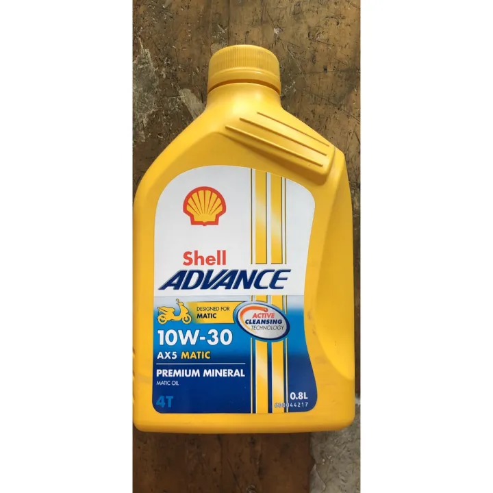 OLI MESIN MOTOR MATIC SHELL KUNING 800 ML AX5 10W-30 ORIGINAL | Lazada ...