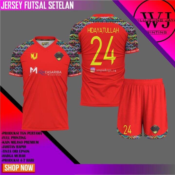 JERSEY SEPAKBOLA FULL PRINTING COSTUM DESIGN WJ87 POLA REGLAN | Lazada ...