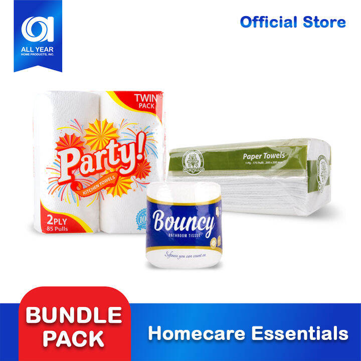Homecare Essential Tissue Bundle (Party Kitchen Towel,Evergreen Paper ...