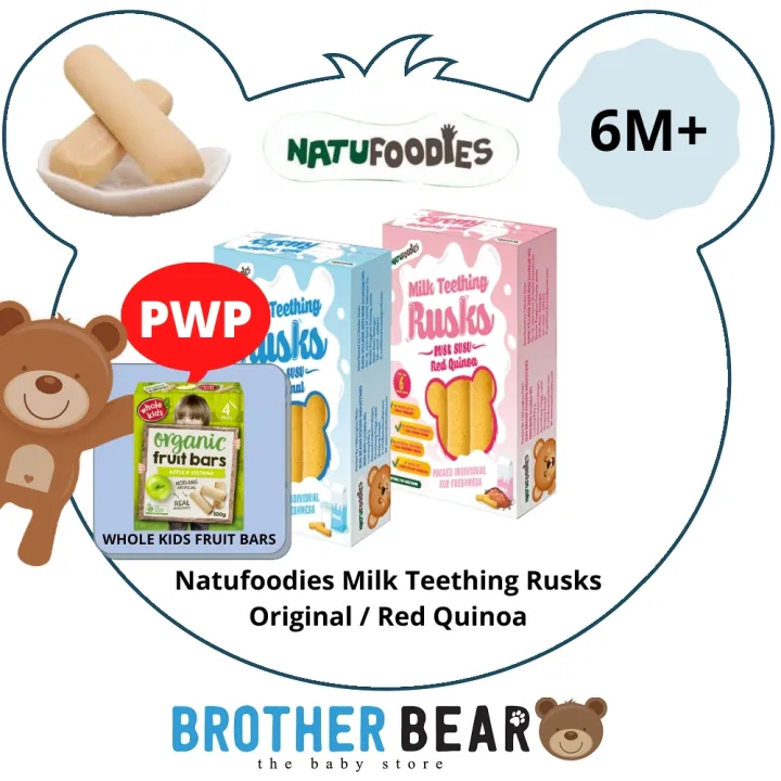 HALAL - Natufoodies Milk Teething Rusks (15gx6) Red Quinoa / Original ...