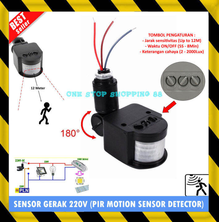 ALAT SAKLAR SAKELAR SWITCH INFRARED OTOMATIS PIR HUMAN PET MOTION ...