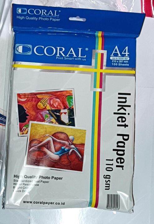 Kertas Inkjet A4 Coral isi 100 lembar 110 gsm | Lazada Indonesia