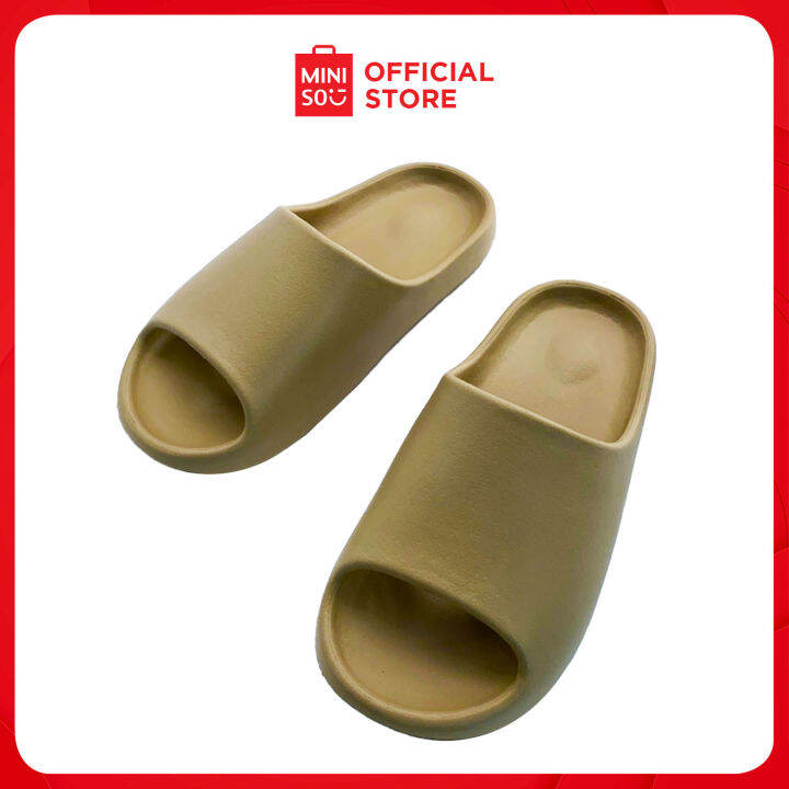 MINISO Classic Coconut Cushioned Thick Slipper(Light Brown,41-42 ...
