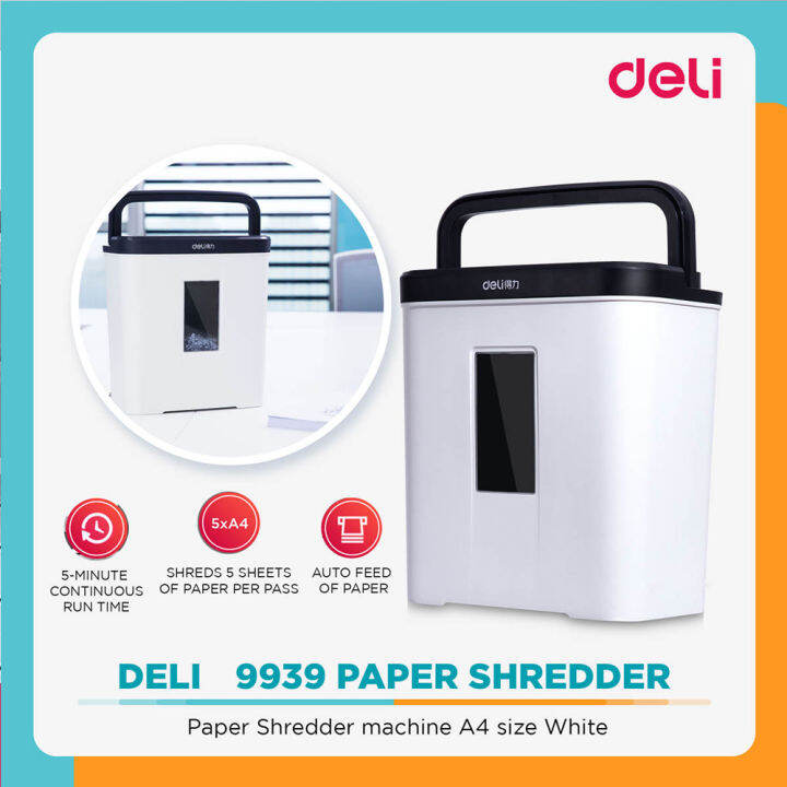 Paper Shredder machine 9939 Deli (WHITE) | Lazada PH