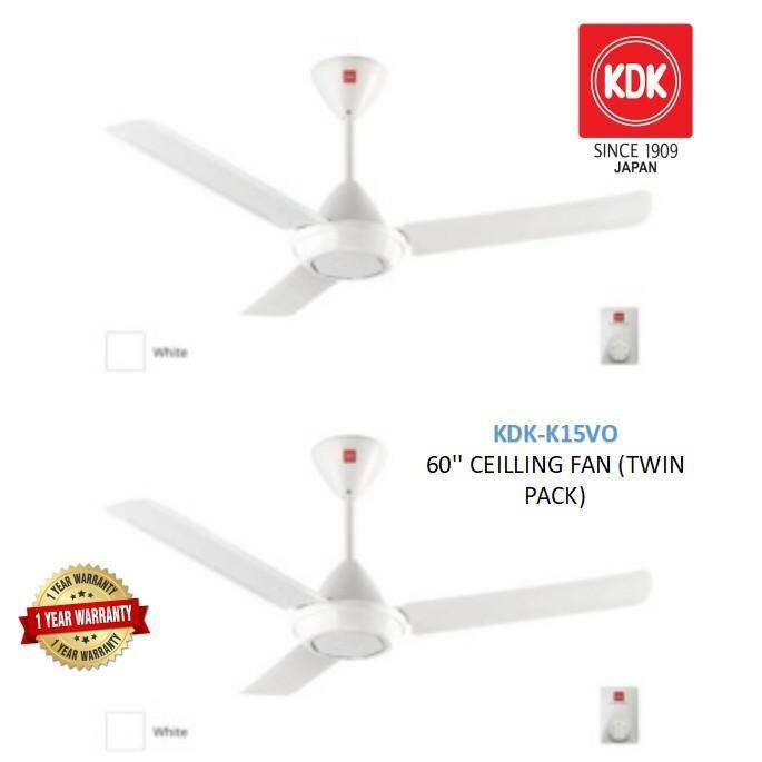 KDK 60" CEILING FAN (3 Blade) K15V0 - WHITE (Twin Pack) | Lazada