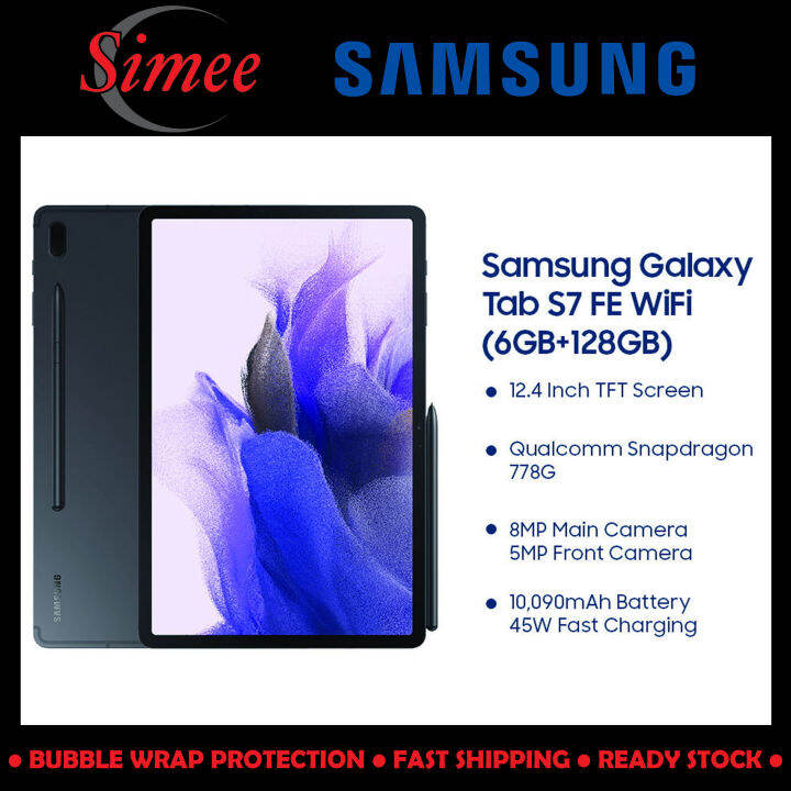Samsung Galaxy Tab S7 FE WiFi (T733) With S Pen (Black) 128GB ROM - 12. ...