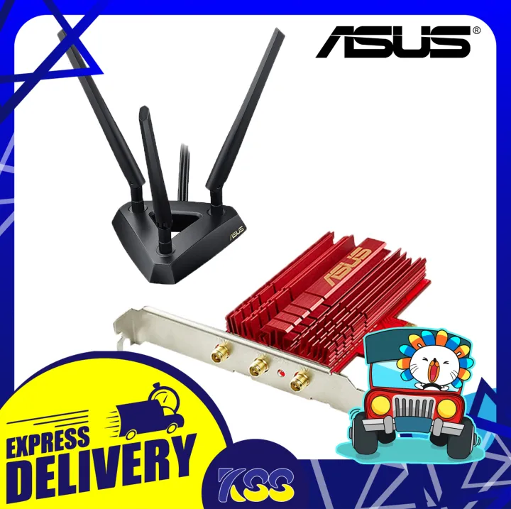 อุปกรณ์เชื่อมต่อไวไฟ การ์ดไวไฟ ASUS PCE-AC68 Dual-band Wireless-AC1900 ...