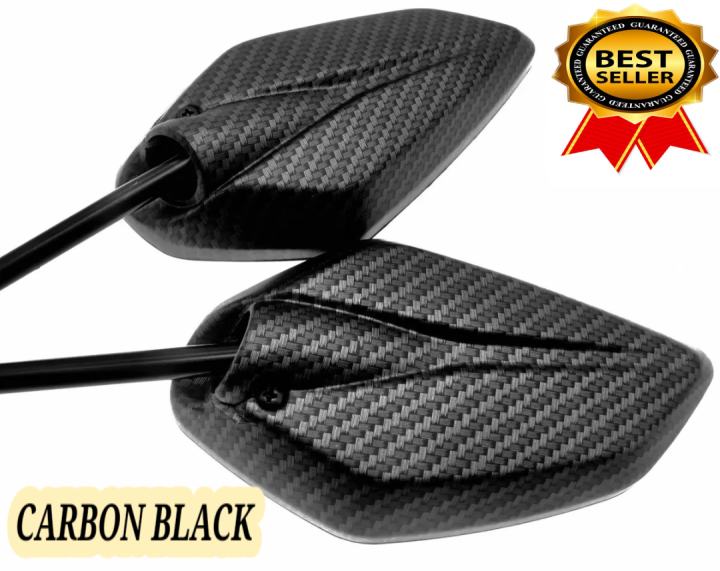 RUSI GREMLIN 110 - long stem side mirror new carbon / Full Black (1pair ...