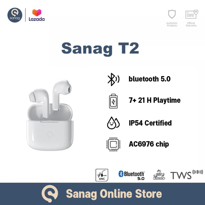 หูฟังบลูทูธแบบไร้สาย Sanag T2 TWS | หูฟัง True Wireless มาพร้อมระบบตัด ...