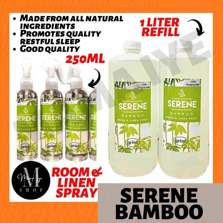 Serene Bamboo Scent 250ml/ 1 Liter | Grist Room & Linen Spray | Lazada PH