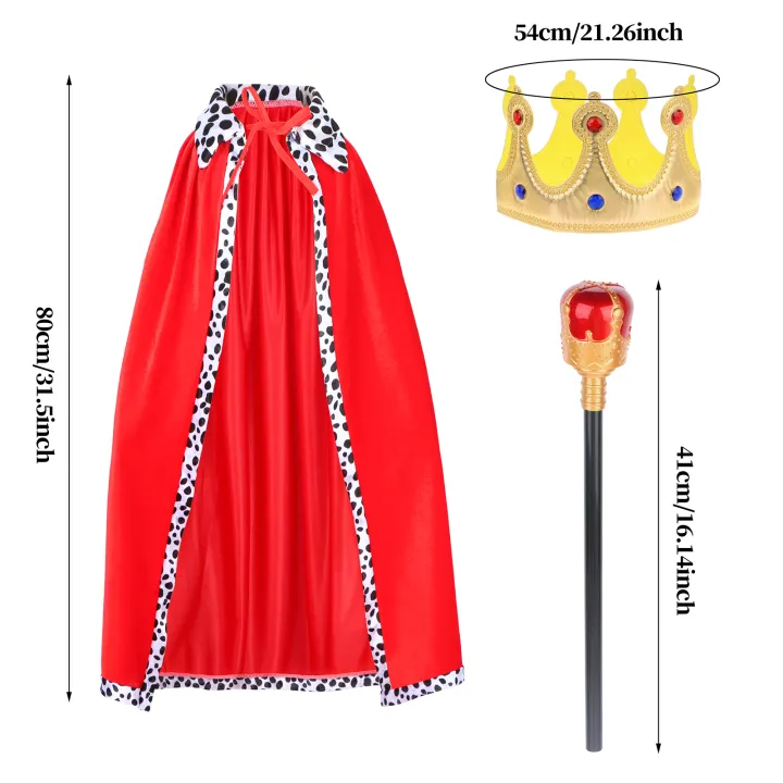 CNABPC King Costume for Kids Robe Crown Scepter Set Boys Royal Prince ...