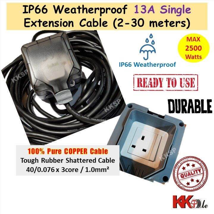 (2500 Watts) IP66 Waterproof Weatherproof cover with Simon 13A Single ...