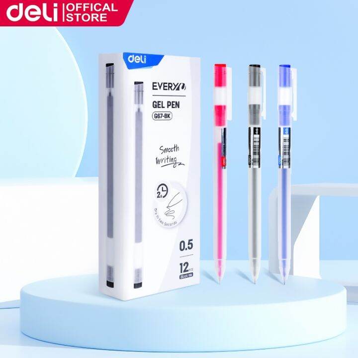 Deli Gel Pen 3 Colors 0.5mm Neutral Pen Bullet Writing Pen Colored Pen ...