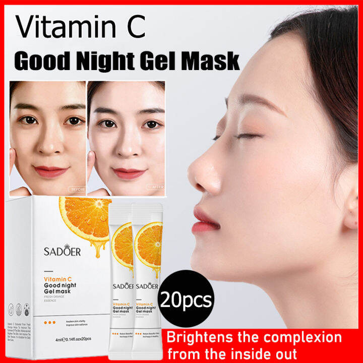 20Pcs/Box Vitamin C Good Night Gel Mask Moisturizing And Whitening Skin Brightening Skin Color ...