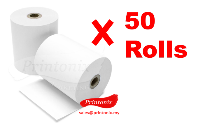 Thermal Receipt Paper Roll 80mm X 60mm (50 Rolls) - With Core 806012 ...
