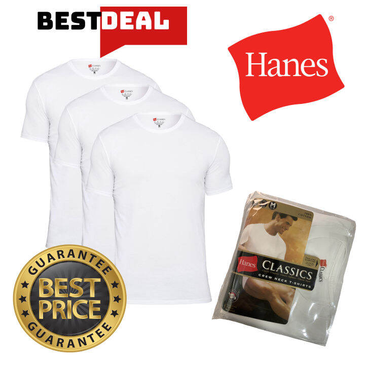 Hanes Classic Crew Neck T-Shirts 3 pcs per Pack | Lazada PH