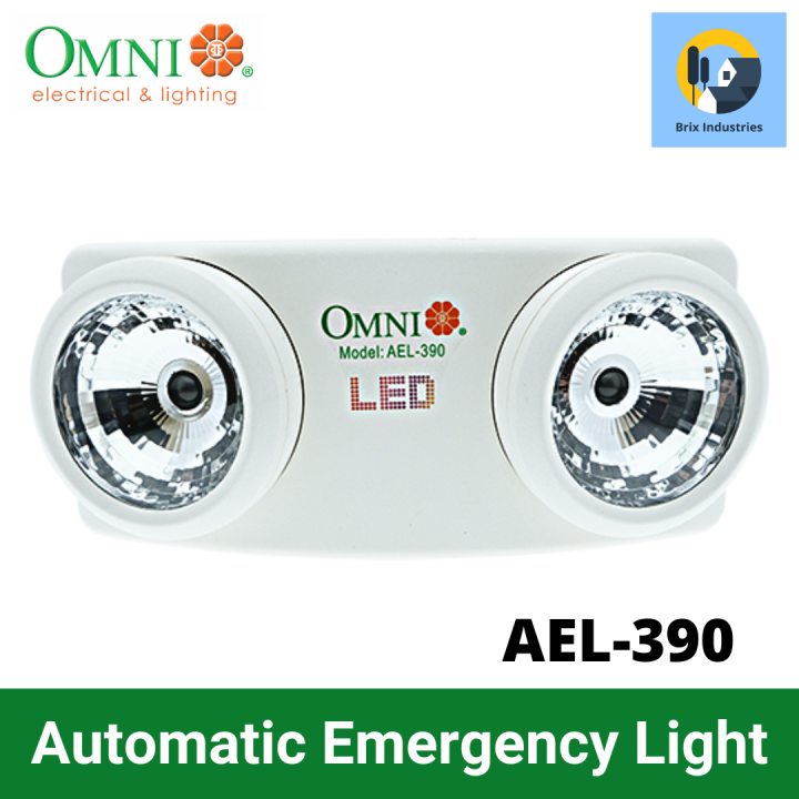 Omni Automatic Emergency Light AEL-390 LED Swivel Head with Overcharging Protection System Brix ...