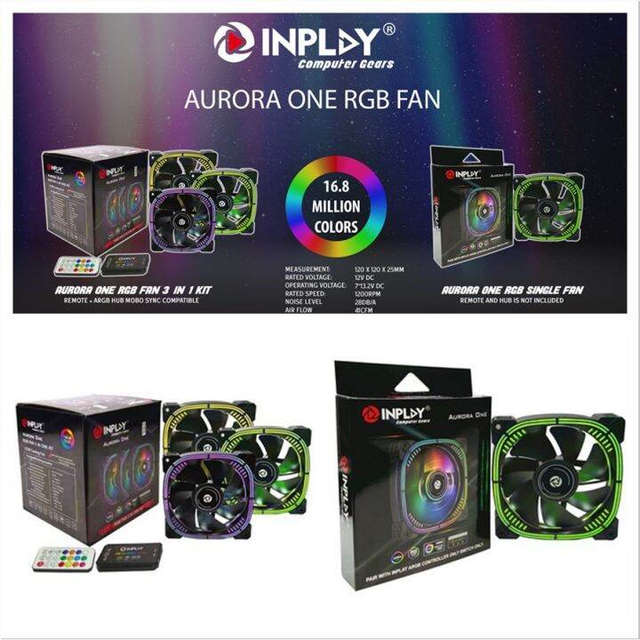 INPLAY AURORA CASE FAN 3 IN 1 KIT ARGB DUAL SYNC MODE | Lazada PH